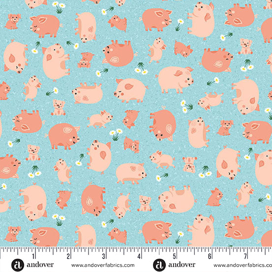 Fun On The Farm - Blue Happy Pigs – Miller's Dry Goods