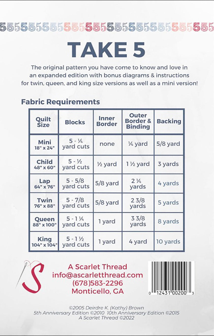 Take 5 Quilt Pattern – Miller's Dry Goods
